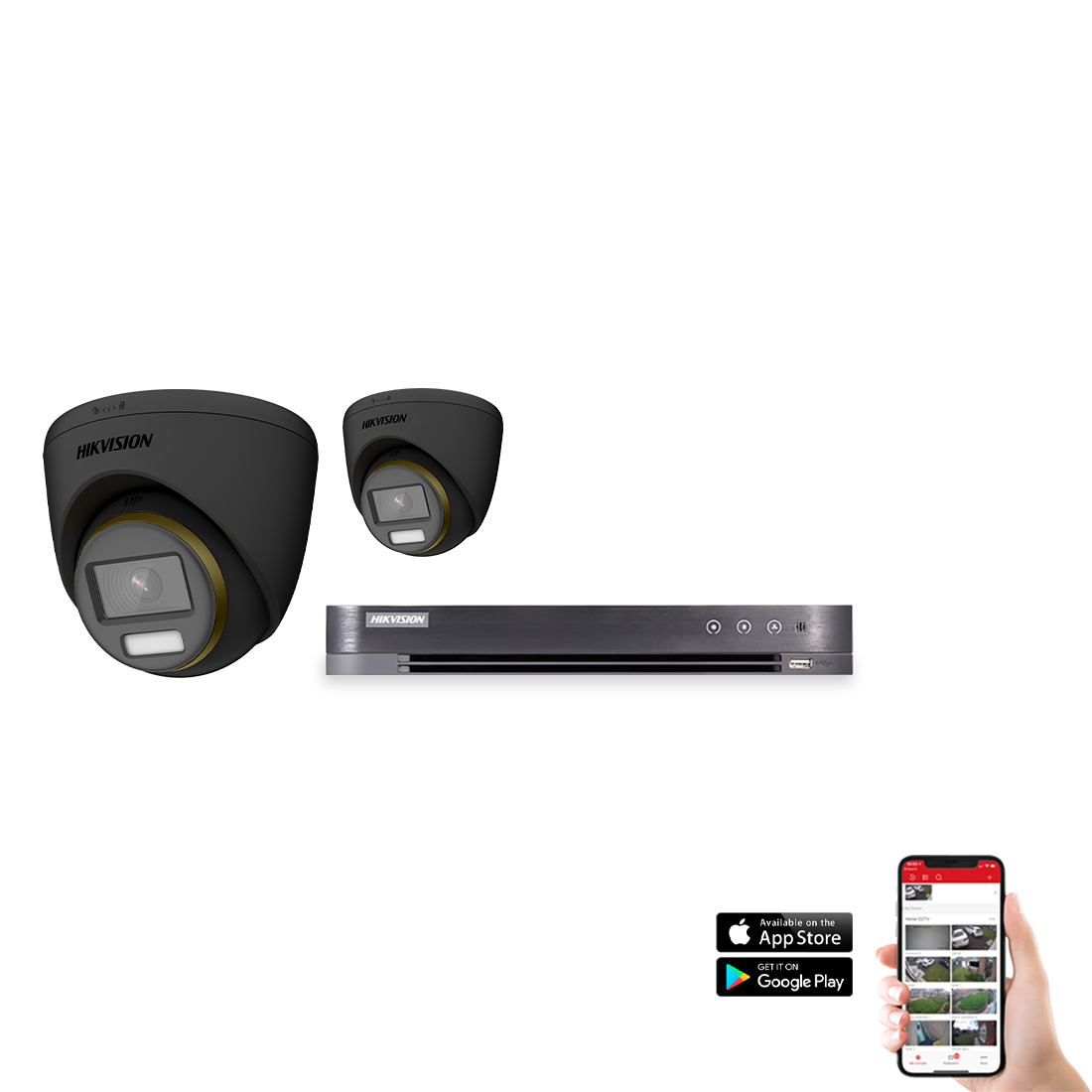 Hikvision POC ColorVu 2 Camera 4ch 4K 8MP 40M CCTV Kit - Black (HIK-KI ...